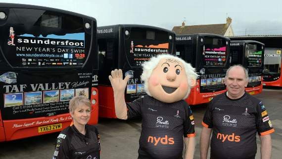 NYDS on the buses for 2018 swim | tenby-today.co.uk