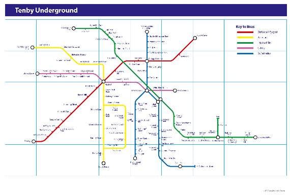 Unique map of the Tenby 'Underground' | tenby-today.co.uk