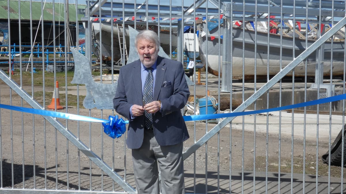 Roy Noble opens Pembroke Dock boatyard museum | tenby-today.co.uk