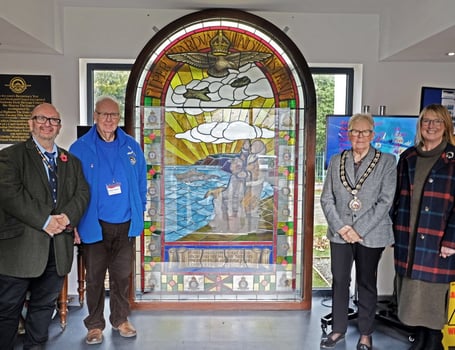 RAF Memorial Window in Pembroke Dock viewed by County Council Chairman ...