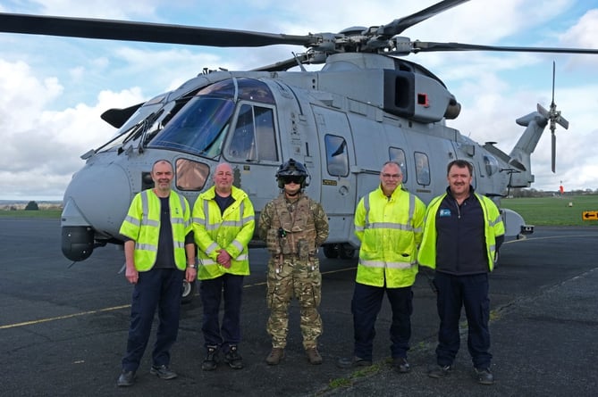 Pembrokeshire airport staff get hands-on with Royal Navy Merlin ...
