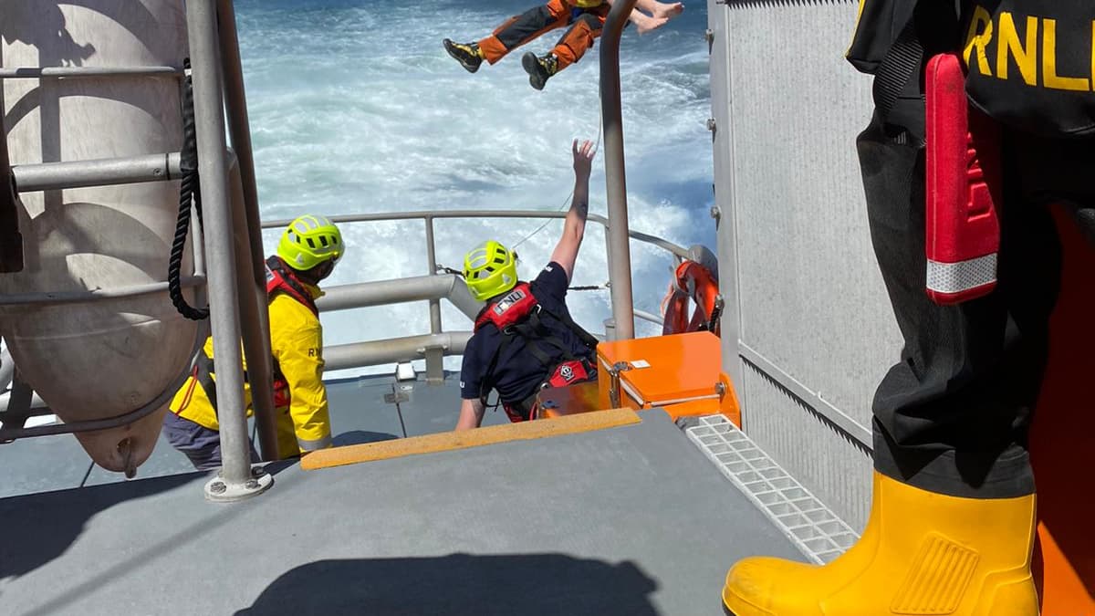 Two lives saved after children get in trouble in surf off Pendine ...