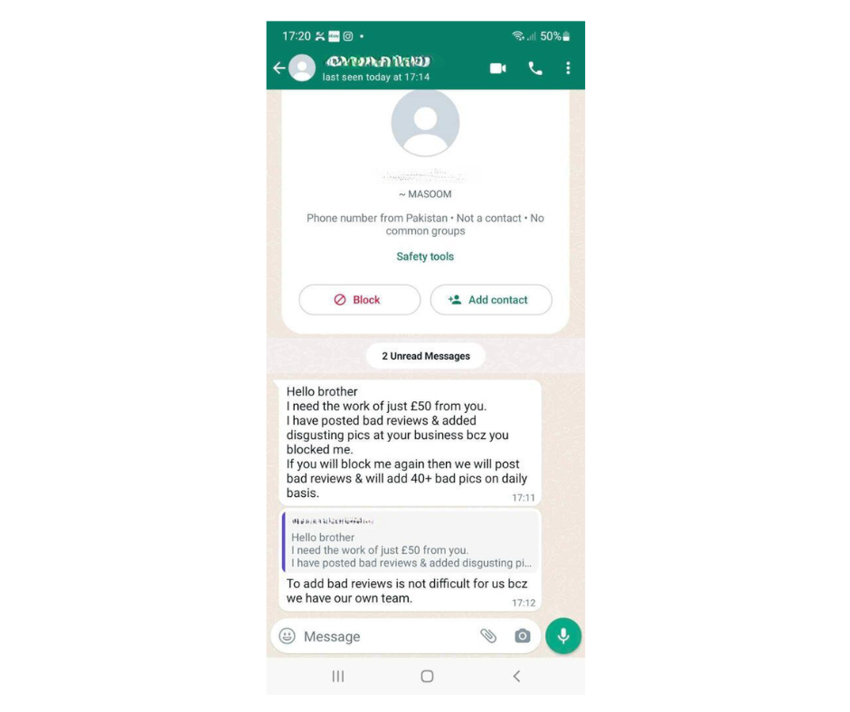 Restauranteur hit by blackmail scam messages threatening negative ...