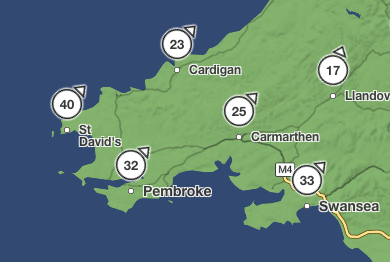 High winds forecast for Pembrokeshire coast and flood warning for St ...