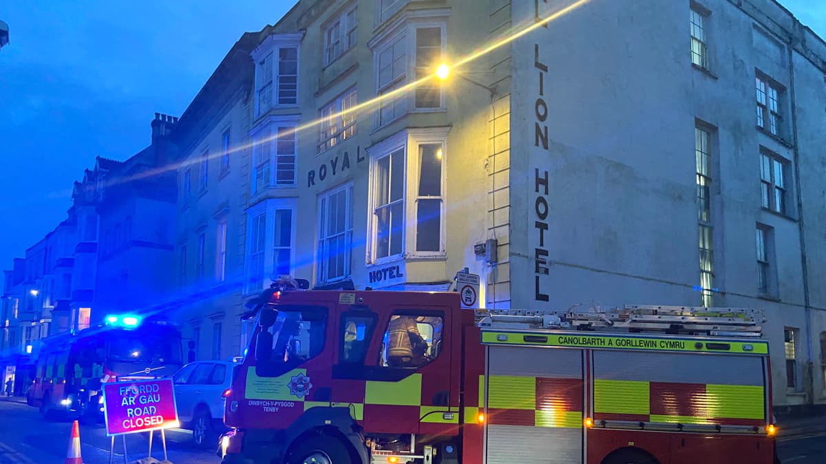 WATCH: Tenby High Street closed off with firefighters at the scene ...