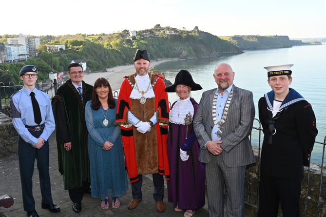 Mayor Dai Morgan dons the scarlet robes of office once again for Tenby ...