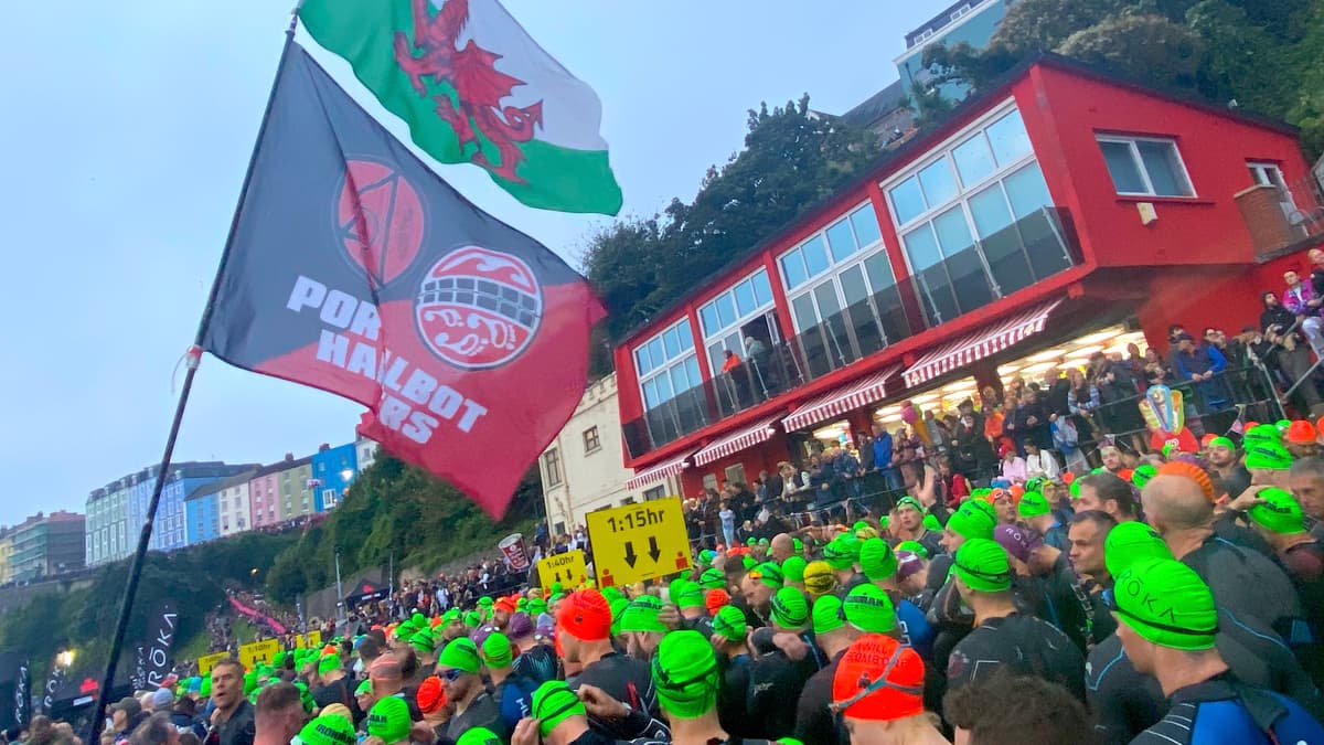 Rousing Welsh National Anthem kicks-off Ironman Wales 2024 in Tenby ...
