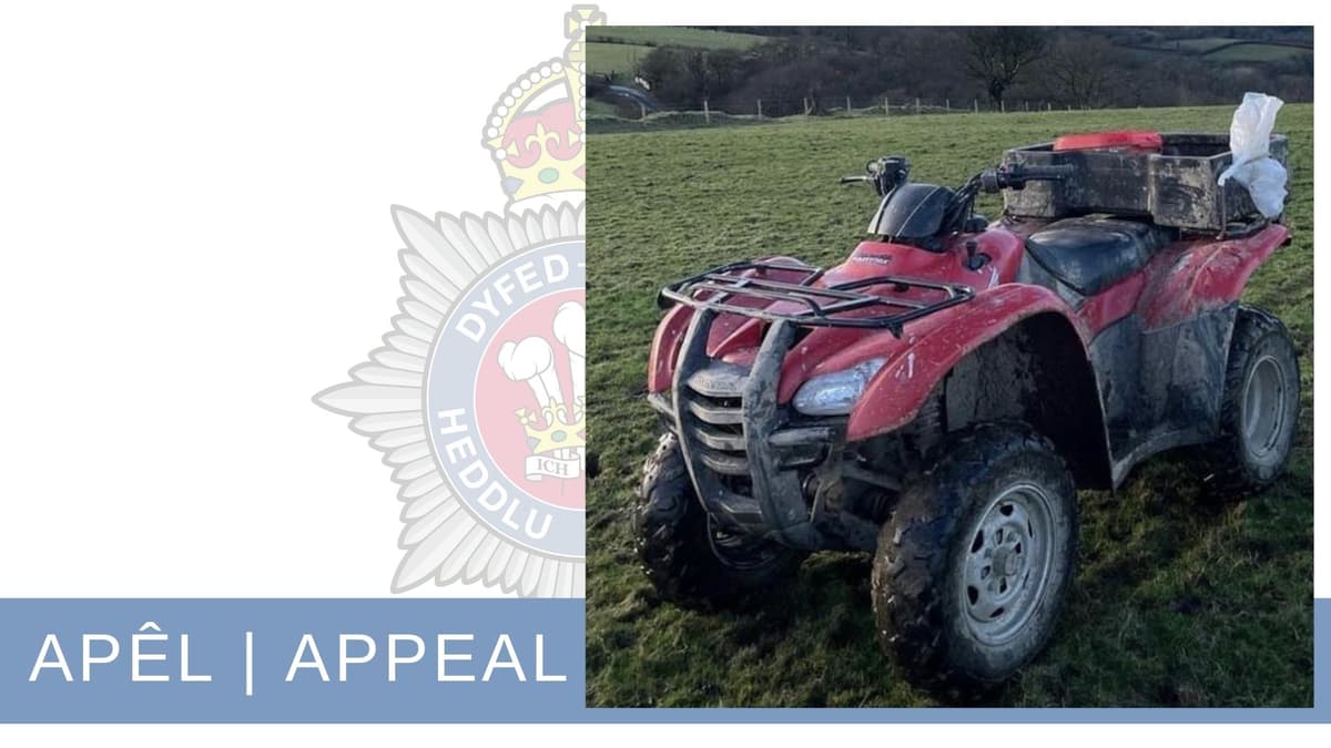 Police Officers In Carmarthenshire Investigate Quadbike Theft From Farm