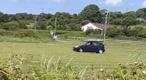 WATCH: Who's the VW 'numpty' churning up Manorbier football pitch ...
